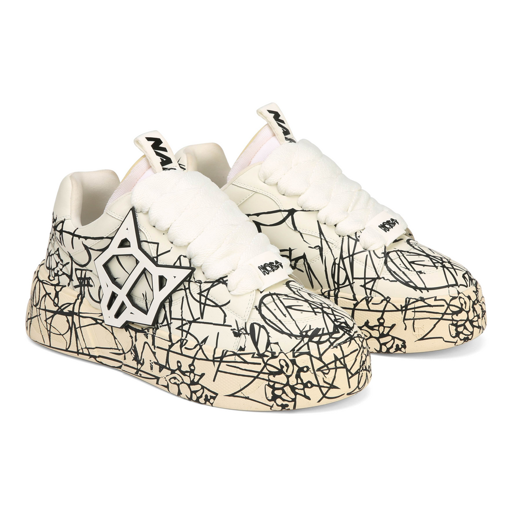 Kosa Black Scribble Fashion Sneaker for Men in UAE – TONE FOOTWEAR